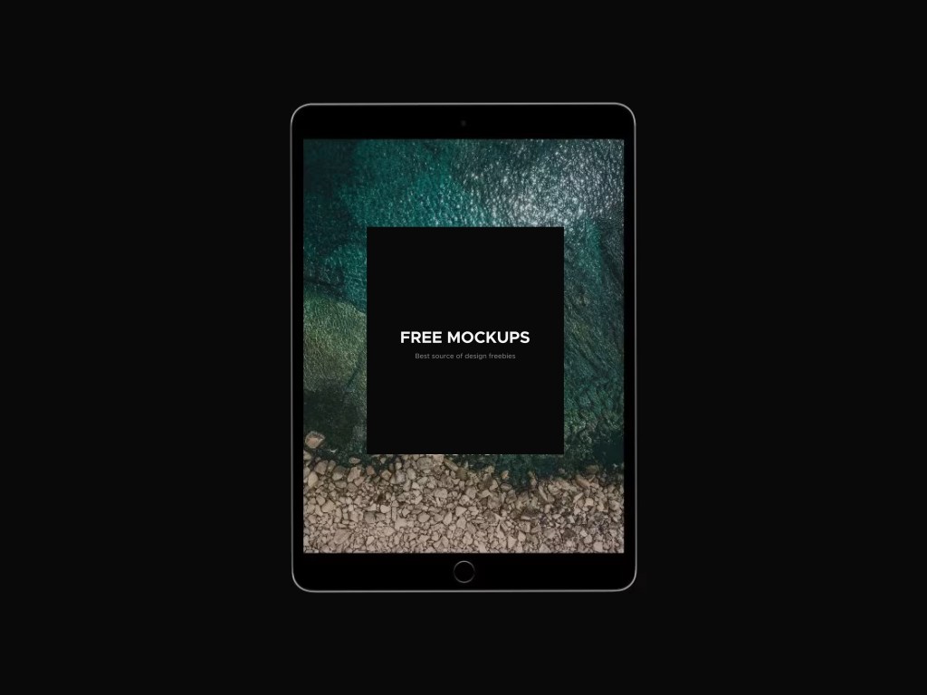 Top View Black iPad Pro 10,5 Inch Free Realistic Mockup Psd