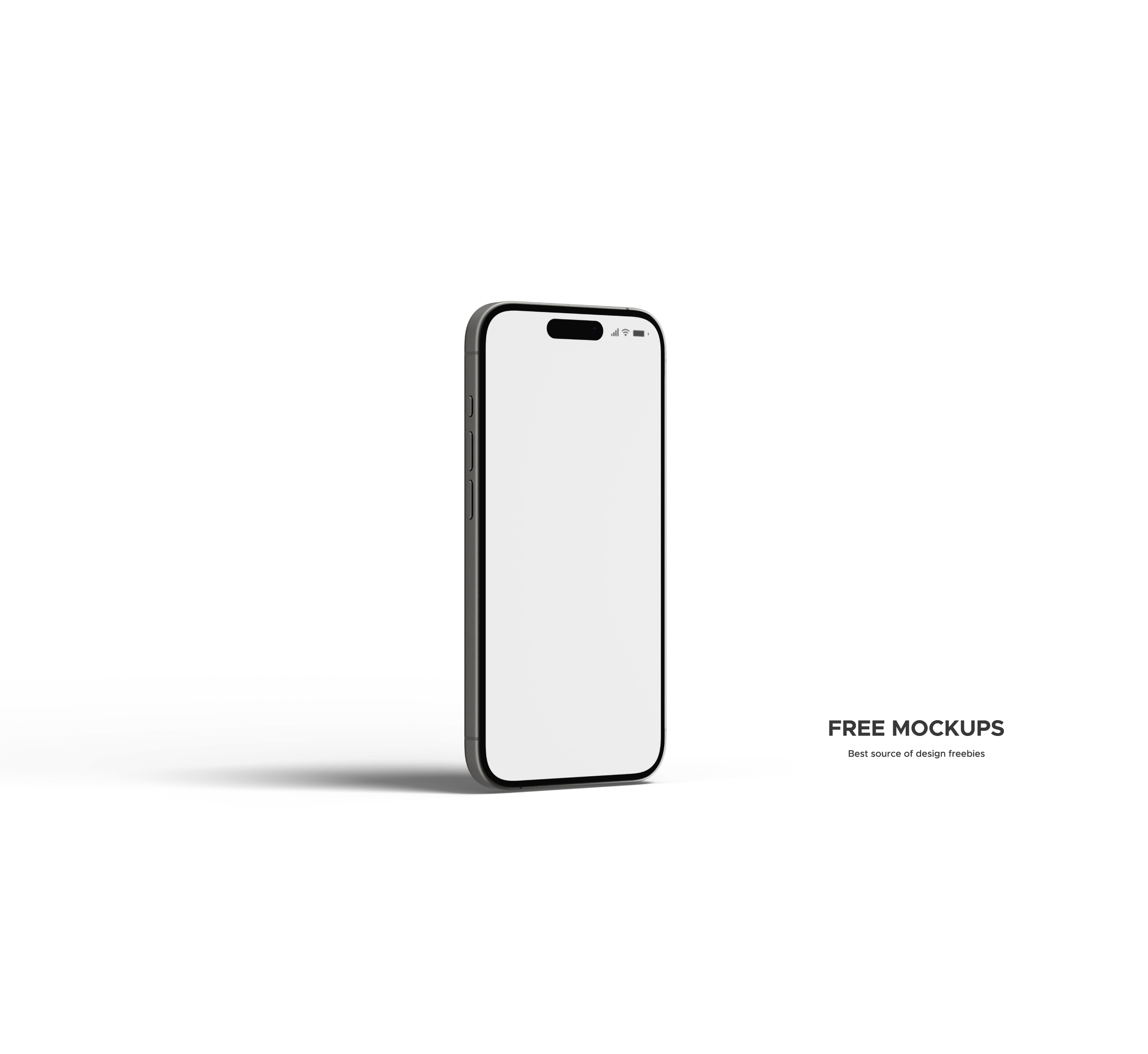 Perspective View Natural iPhone 15 Pro Free Mockup Template